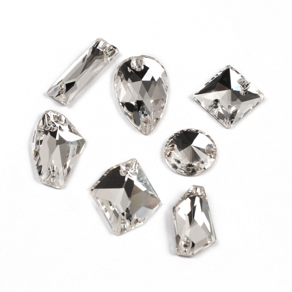 Crystal Clear Color Different Shape and Size Sew on Rhinestones DIY ...