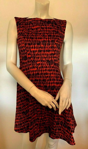 French Connection Red Leopard Print knee Length Dress UK 8 | eBay
