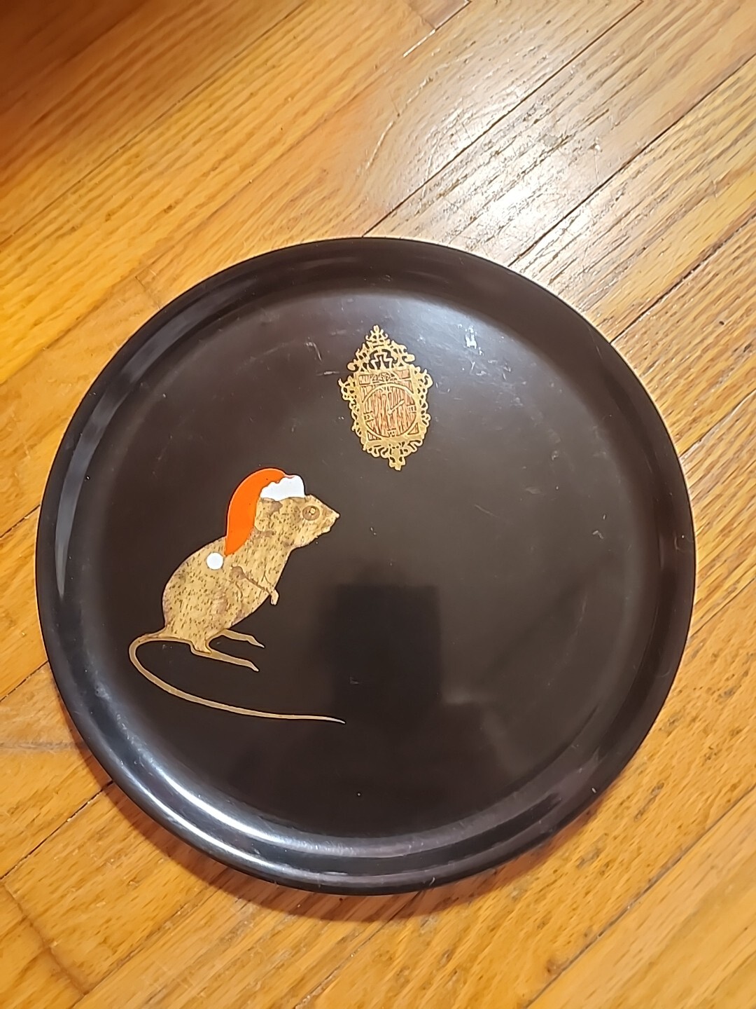 Vintage Couroc of Monterey MCM XMAS Mouse Tray Mid Century Modern 10 1/ ...
