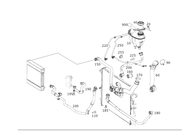 Mercedes Benz S550 S65 AMG S550e 2014-2021 Coolant Filling Hose OE ...