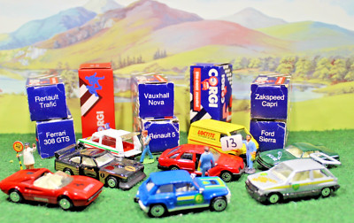 Corgi cars x8. Sierra/Nova/Capri/Ferrari/Renault 5/Jag track/Porsche ...