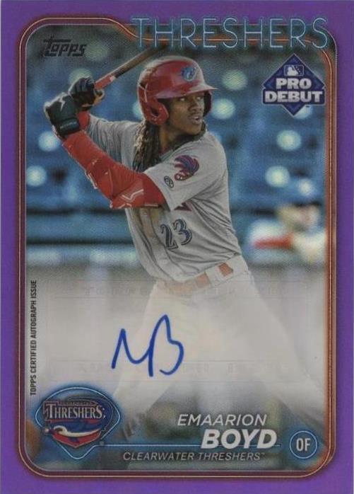 2024 Topps Pro Debut - Emaarion Boyd #PD-2 Purple Foil Autographs /299 ...