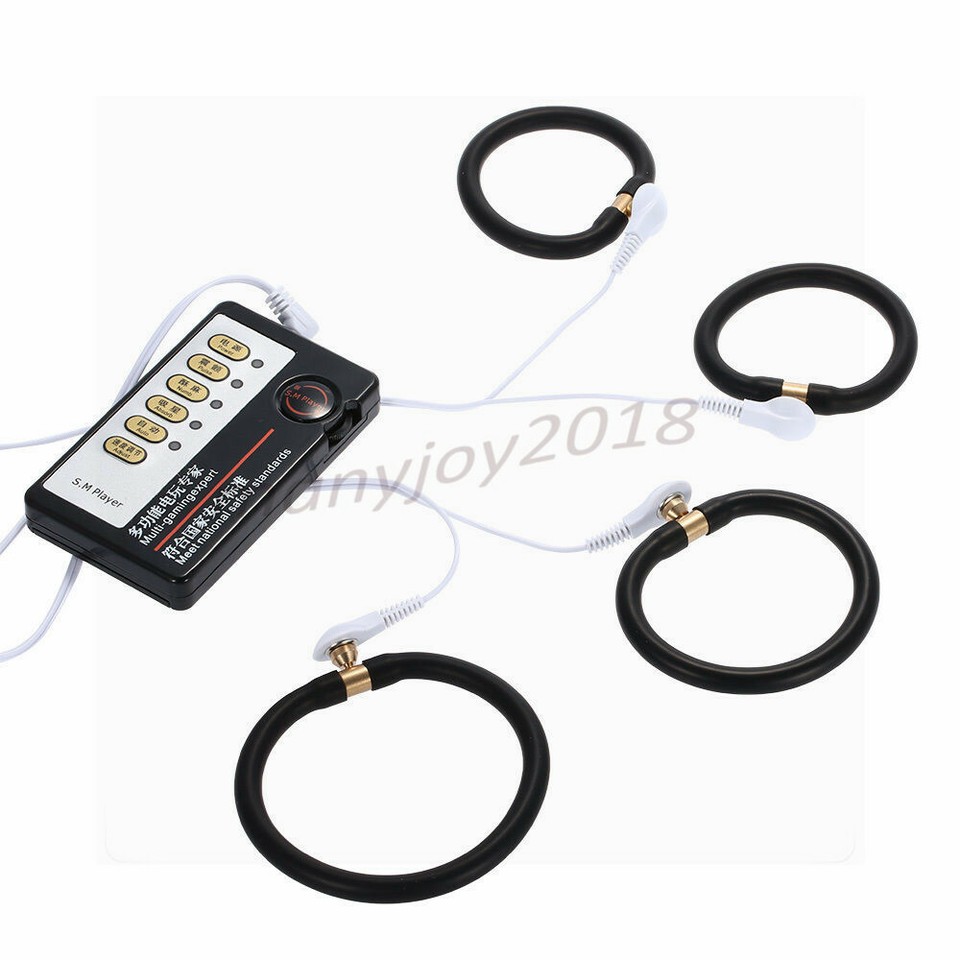 E-Stim Shock Therapy Cock Ring Enlarger Penis Stimulate 4*Rings Sex ...