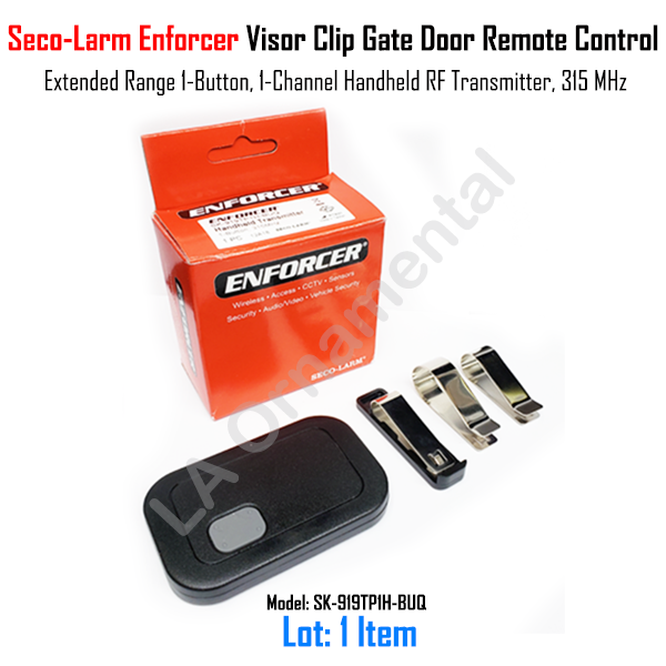 SECO-LARM Enforcer Handheld Slimline RF Transmitters 1-button 1-channel ...