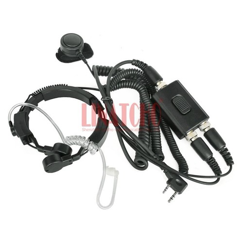 Walkie Talkie Radio Heavy Duty PTT Tactical Neck Throat Mic Air Duct ...