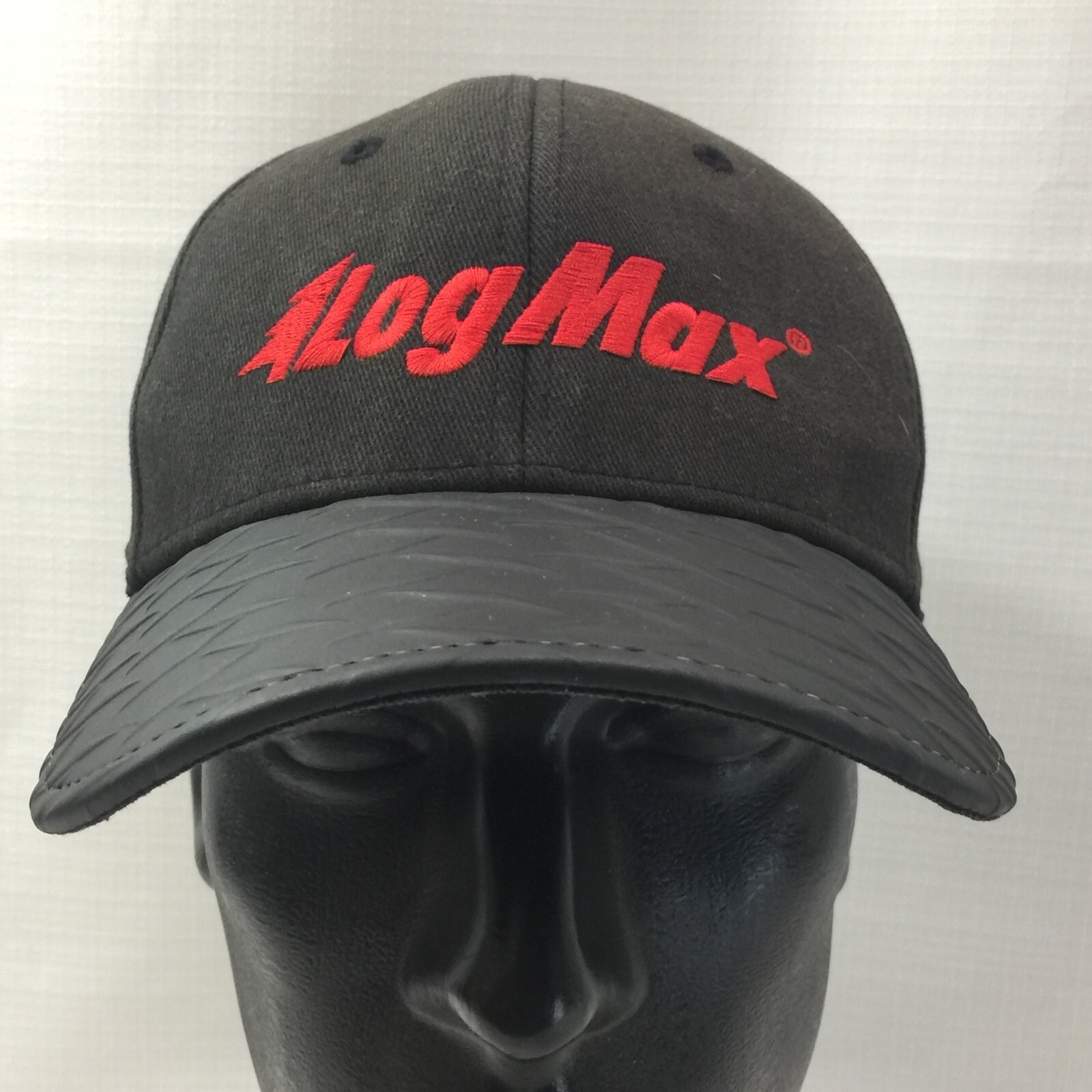 Log Max Logo Hat Rubber Diamond Plate Bill Black Size… - Gem