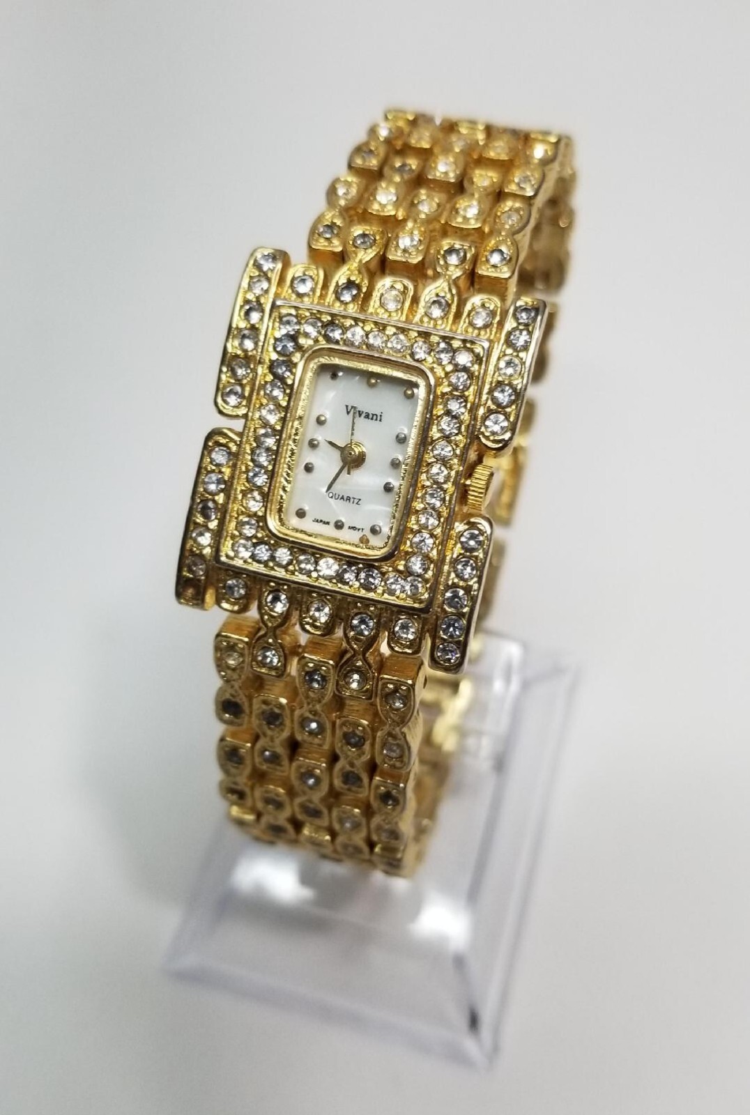 Vivani Ladies Gold Tone and Stone Quartz Watch - Gem