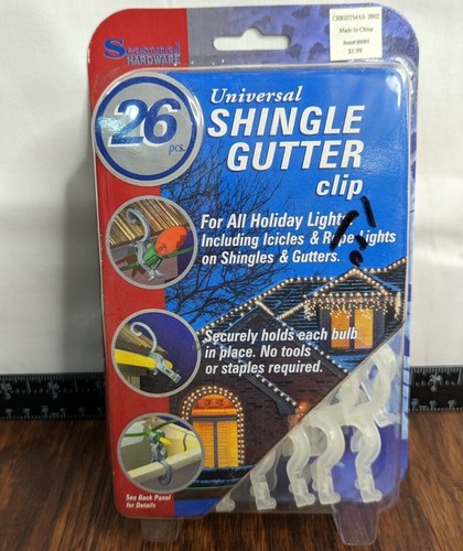 New 26 Piece Universal Shingle Gutter Clip For Holiday Lights Christmas ...