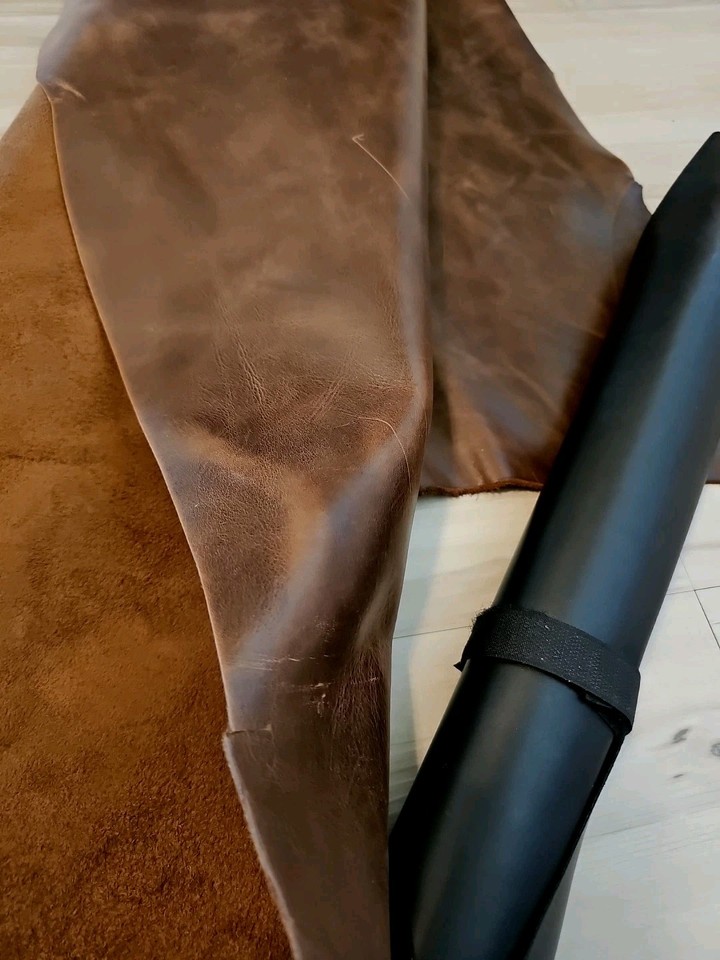 5-6oz BROWN PULL UP SEMI-DISTRESSED LEATHER HIDE SHOULDER PANEL,SHEET ...