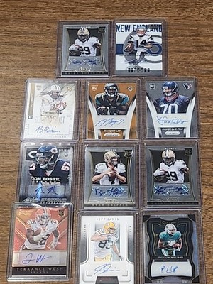 NFL Football Card Lot Medium Flat Rate Box Filled Auto Jersey Numbered ...