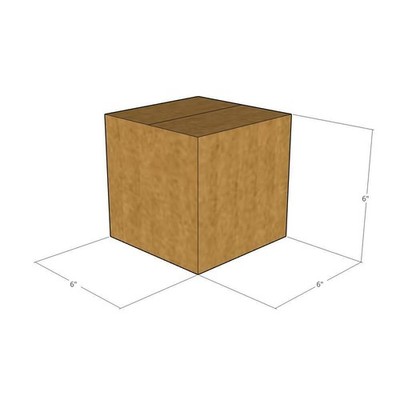 25 6x6x6 Kraft Brown Corrugated Shipping Boxes 44 ECT Single-Wall New ...