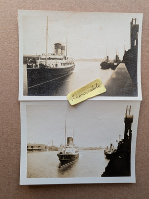 2 OLD PHOTO SHIP STEAMER RMS SCOTIA ANGLESEY HOLYHEAD WALES 1920S DR ...