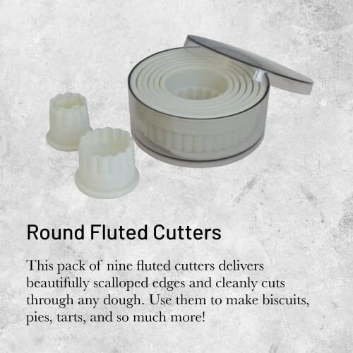 Round Fluted Cutters 9piece Set Creates Clean Defined Cuts Scallops ...
