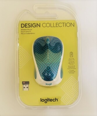 Logitech M317 Design Collection Wireless Mouse Teal Maze w/ Nano BNIB ...