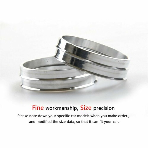 4Pcs Car Silver Alloy Centric Spigot Wheel Spacer Hub Rings 66.1mmID to ...