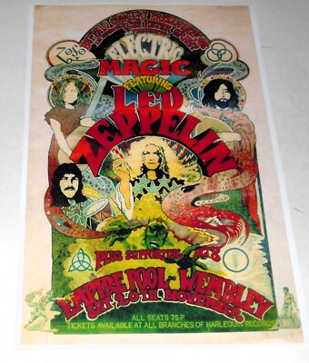 Large Led Zeppelin "Electric Magic" Wembley UK 11/20/1971 Poster 19"x13 ...