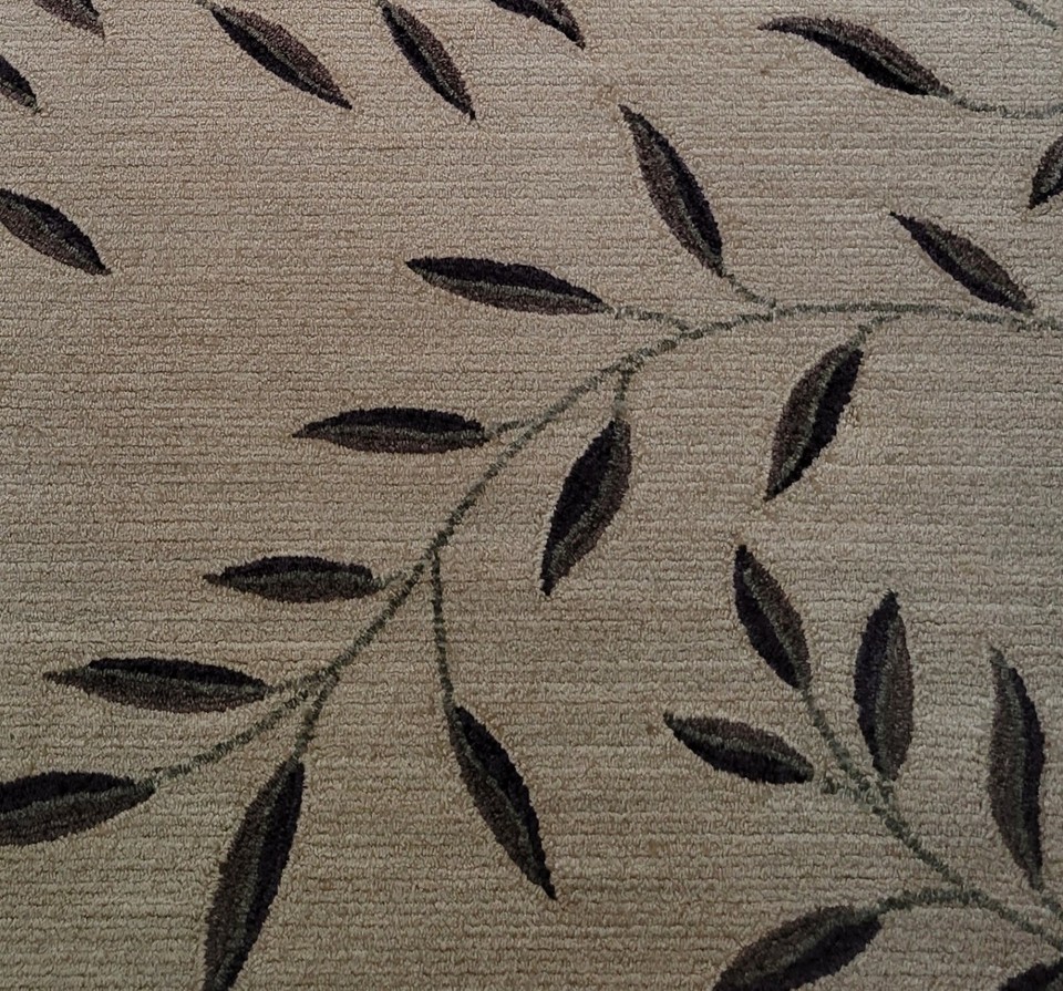 5’ x 8’ Shaw 100% Wool Area Rug-Modern Leaf Pattern-Previously Owned | eBay