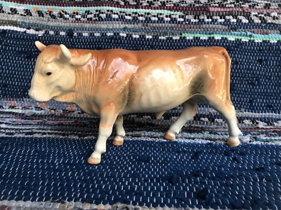 Vintage Rare Painted Ceramic Large Farmyard John Beswick Cattle Bull ...
