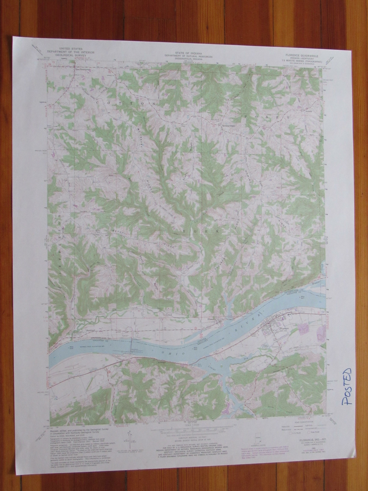 Florence Indiana 1981 Original Vintage USGS Topo Map | eBay