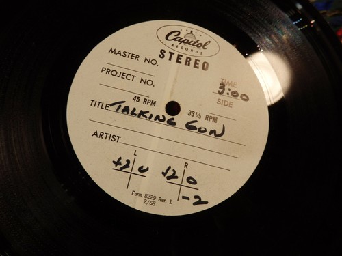 Acetate 8" 33 rpm Audiodisc "Talking Gun" Capital records Red Pierce ...