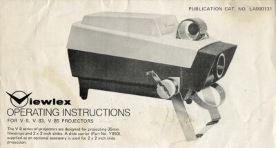 Viewlex Instruction Manual Original for V-8, V-83, V-85 Projectors | eBay