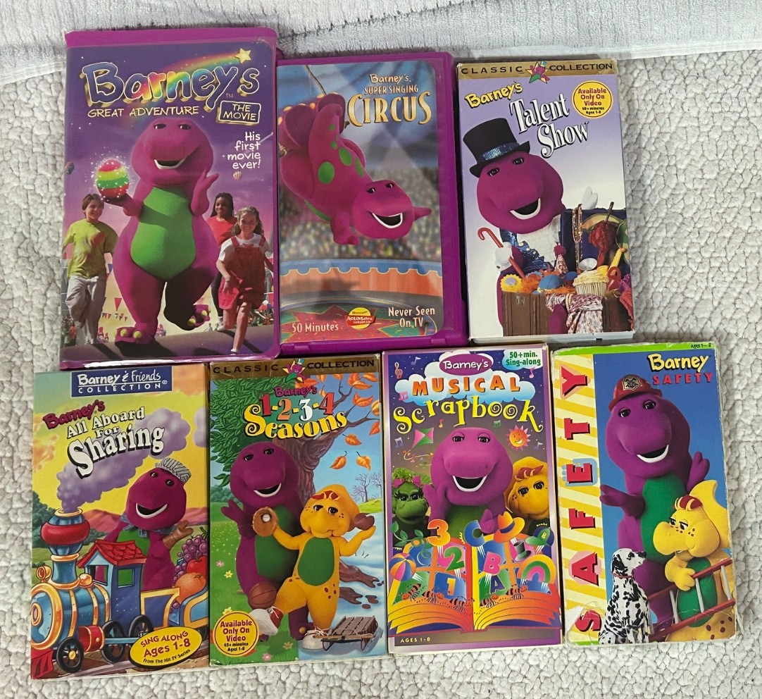 Barney VHS Tape Lot of 7 Vintage- Scrapbook- All Aboard- 1234 Seasons ...