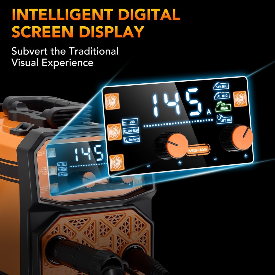 3-in-1 Welding Machine 145Amp Flux Core MIG Stick Lift TIG Welder 110V ...