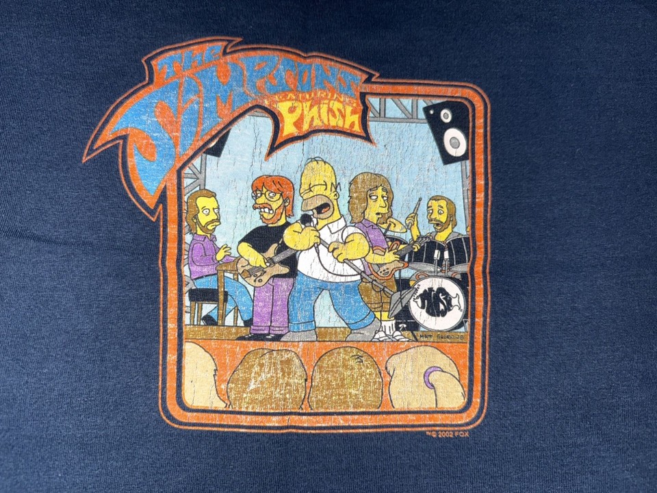 Phish T-Shirt Simpsons Springfield 02 Tour Blinky Large Concert Trey ...