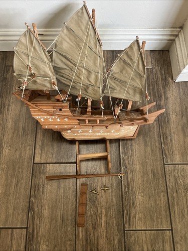 Vintage Wooden Chinese Junker Model Ship Boat | eBay