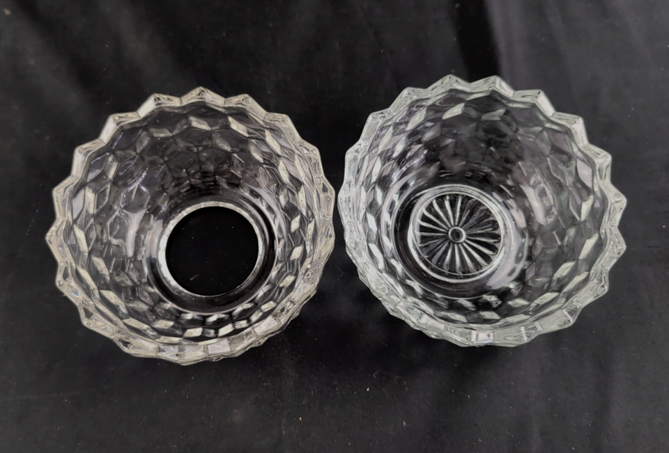 Vintage Homco Clear Glass Globe Fairy Lamp Light Candle Holder Cubist ...