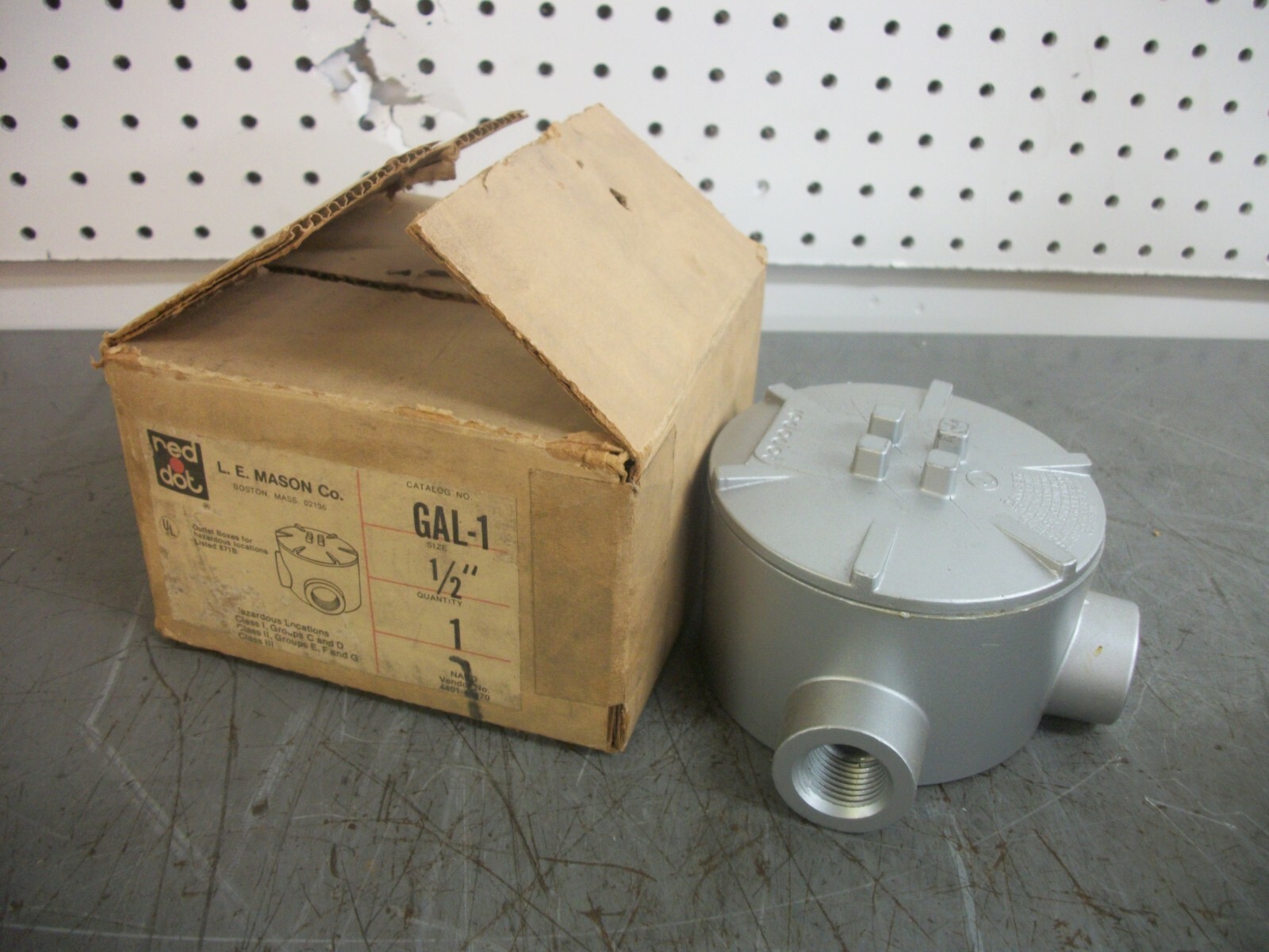 RED DOT 1/2" HAZARDOUS LOCATION 90 DEGREE RIGHT ANGLE OUTLET BOX GAL-1 ...