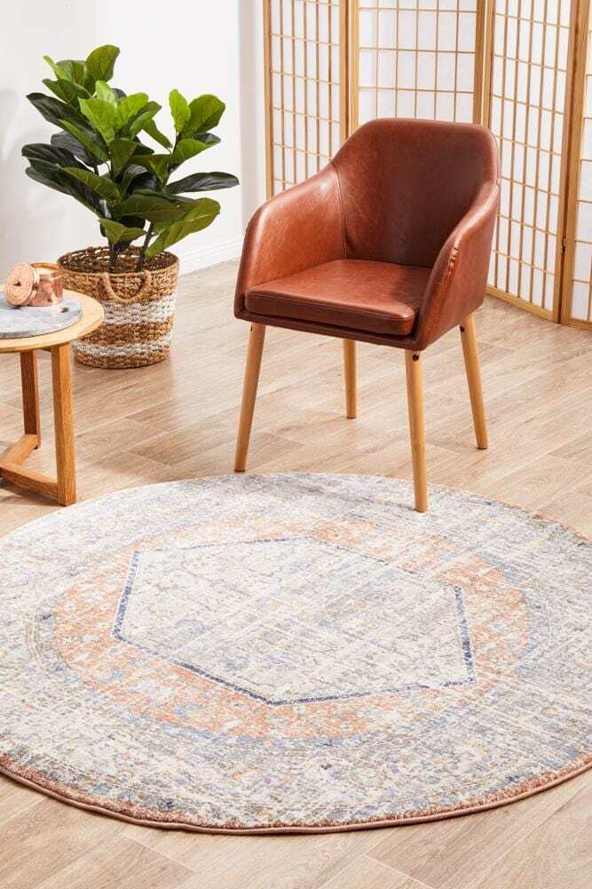 Mayfair Lorissa Peach Round Rug | eBay
