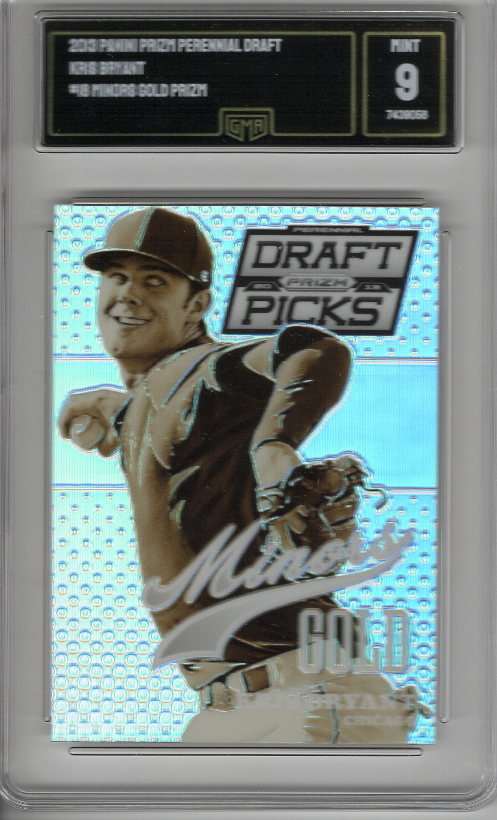 2013 PRIZM DRAFT KRIS BRYANT RC #18 (GRADED GMA 9 MINT) *MINORS GOLD ...