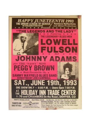 Lowell Fulson Johnny Adams Peggy Brown Concert Poster | eBay