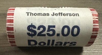 Thomas Jefferson US Presidential $1 Dollar Coin Roll of 25 | eBay
