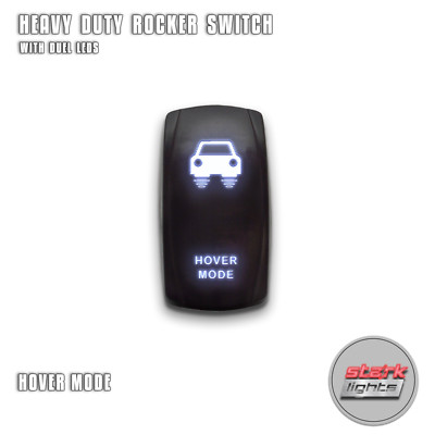 WHITE Laser Etched LED Rocker Switch Dual Light 20A 12V ON / OFF ...