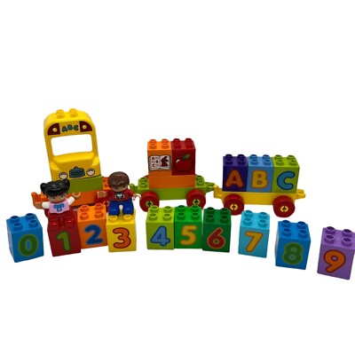 Duplo Lego Blocks ABC School Bus MiniFigs Numbers Blocks 24 pieces | eBay