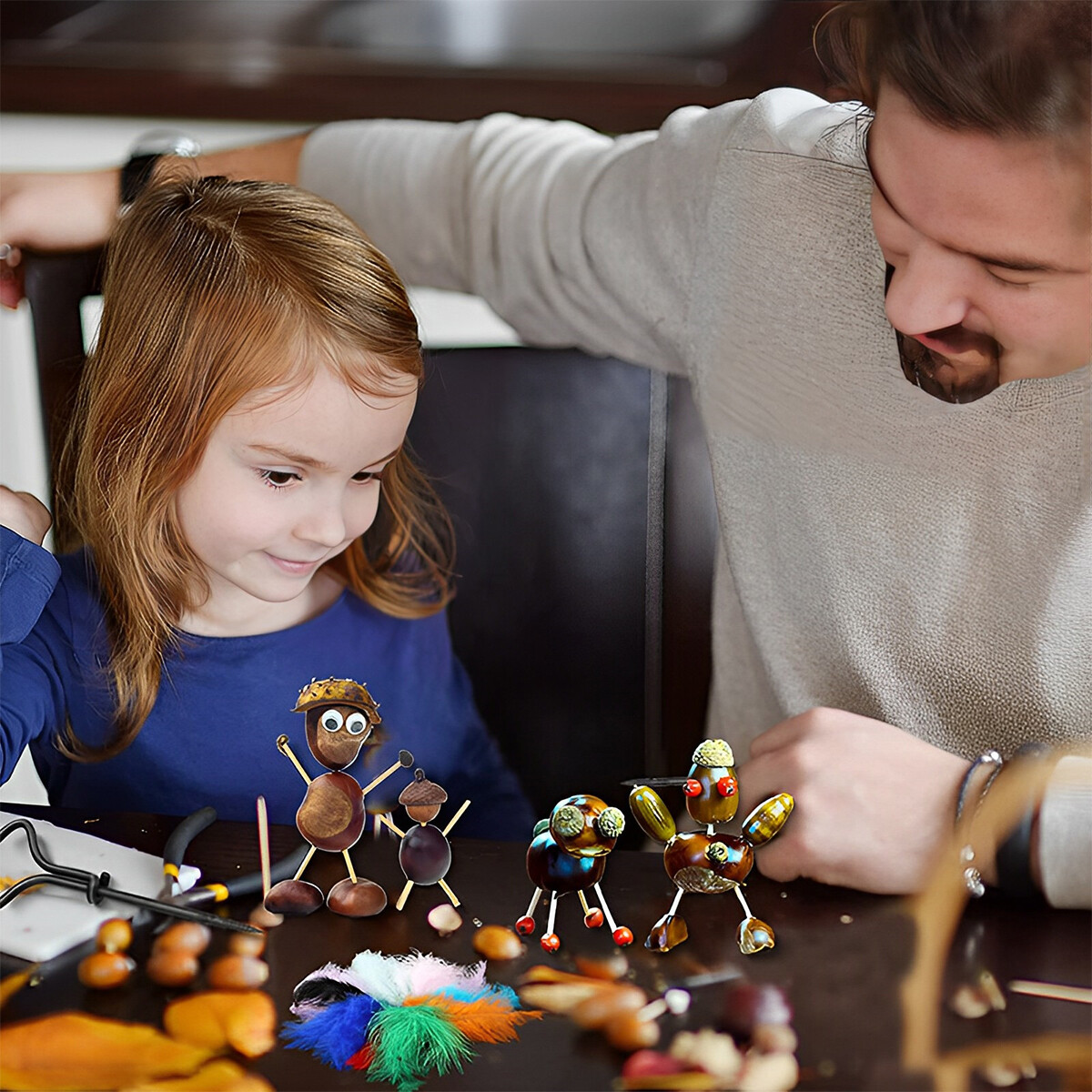 5 Pieces Chestnut Drill Set with Handle Colorful Craft Accessories DIY ...