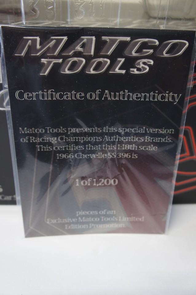 1966 Chevelle 396 Matco Tools Authentics Muscle Car Series 1:18 Scale ...
