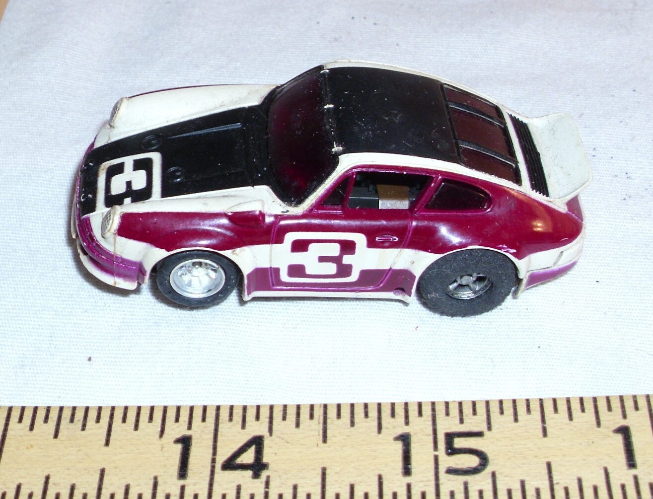 AURORA AFX PORSCHE CARRERA #3 RACE CAR HO SLOT CAR 1970s IN WHITE 7 RED ...