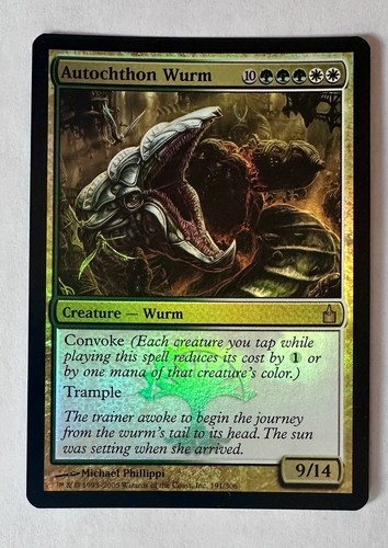 MTG Autochthon Wurm ,FOIL NM EX, Ravnica ,191/306 ,Rare Never Played ...