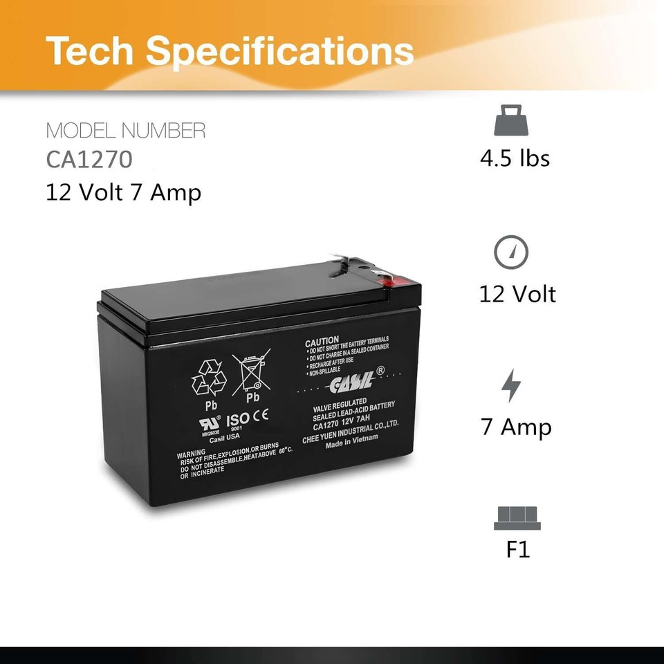 Casil 12V 7AH CA1270 for APC RBC17 LS700 12 Volt 7 Amp-hr 12v 7Ah | eBay