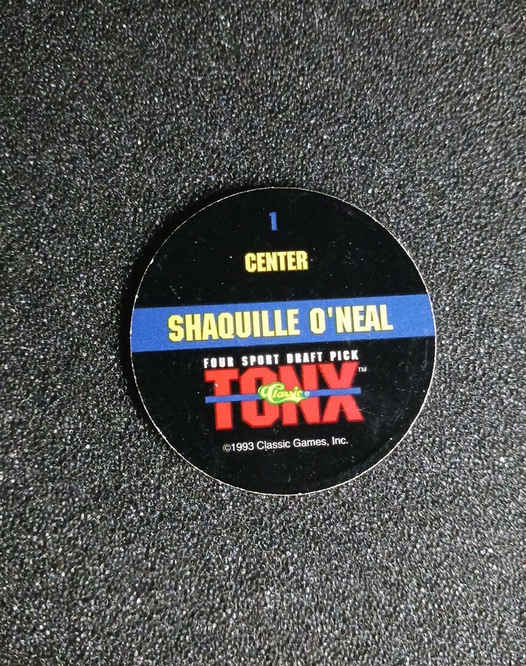 1993 CLASSIC 4 SPORT DRAFT PICK TONX SHAQUILLE O'NEAL POG MILK CAP RC | eBay