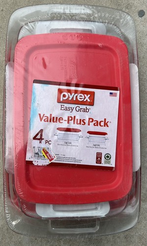 Pyrex Easy Grab 4-Piece Baking Dish Set 3-Qt 2-Qt Glass Bakeware ...