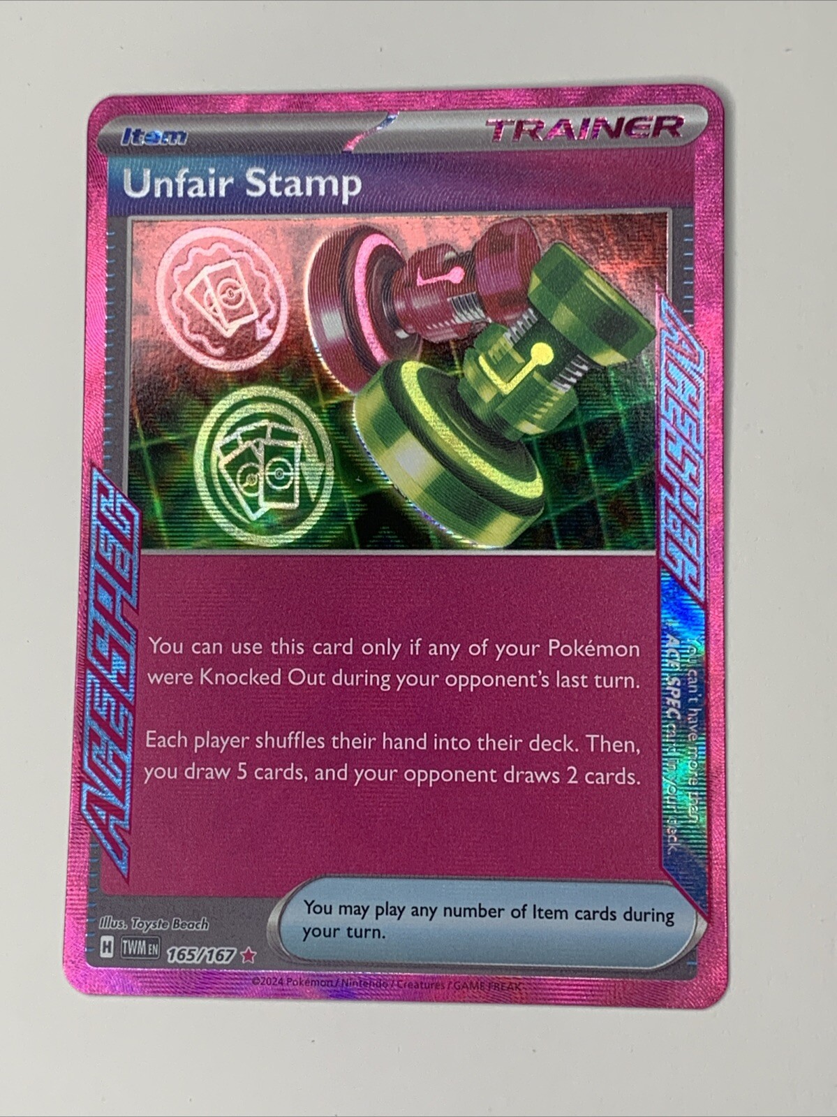 Unfair Stamp 165/167 NM/M Twilight Masquerade Pokemon Card | eBay