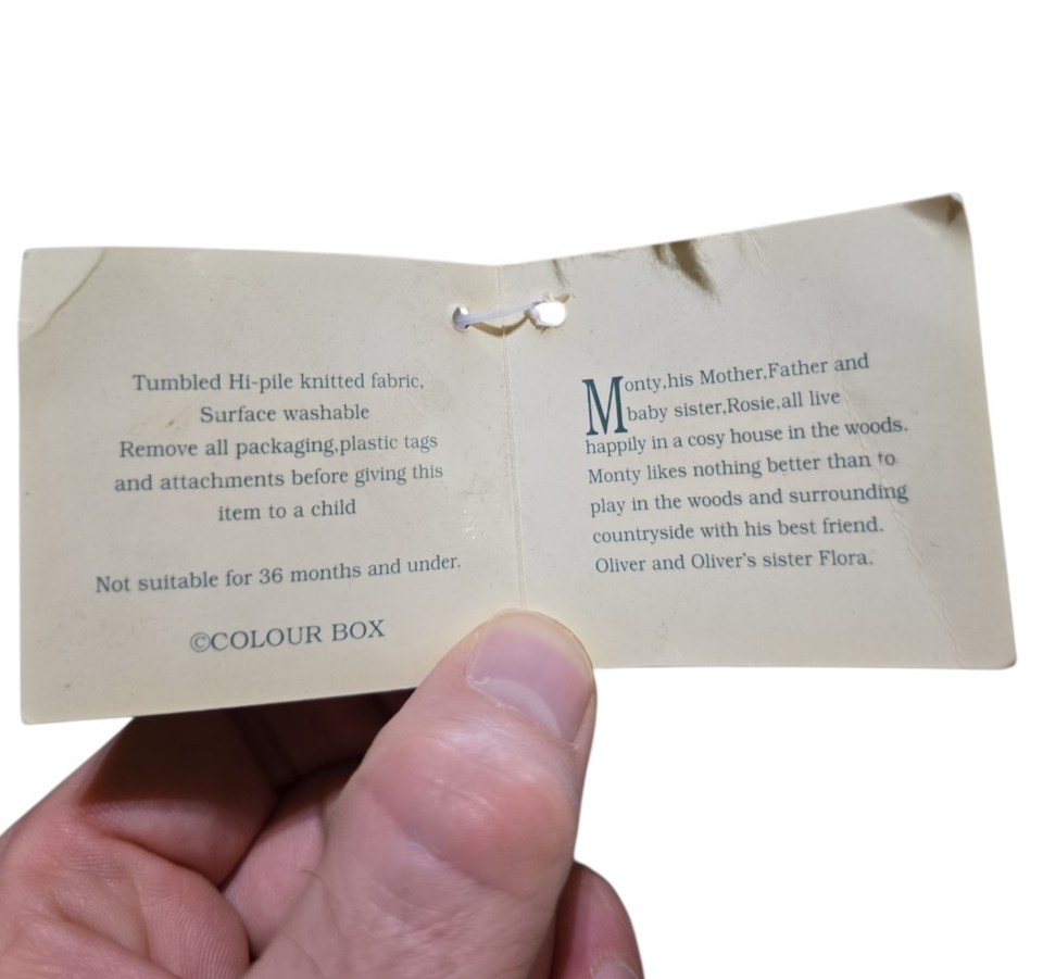 Vintage Monty Bear & Family Plush Teddy Bear Debenhams Colour Box 90s ...