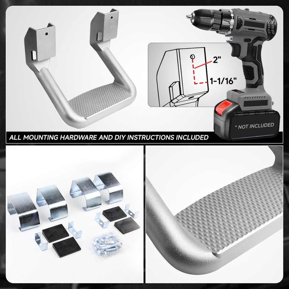 [2Pcs] Aluminum Side Steps for Chevy GMC Dodge Ford Pickup Trucks SUVs ...