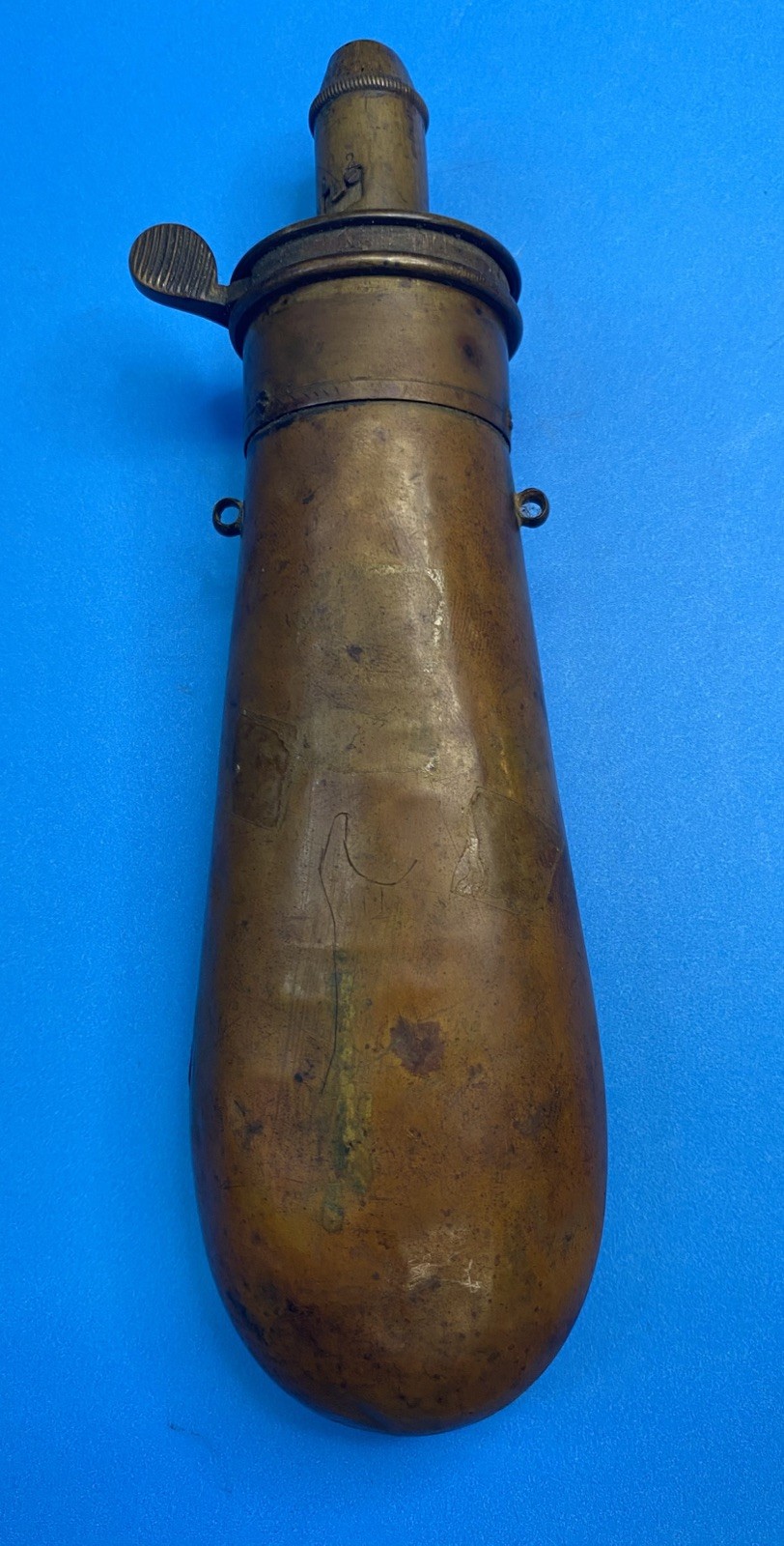 Civil War Relic AM Flask & Cap Co Copper Powder Flask Adjustable Dram ...