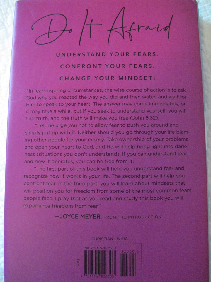 DO IT AFRAID: Embracing Courage in the Face of Fear by Joyce Meyer NEW! 9781546026303| eBay