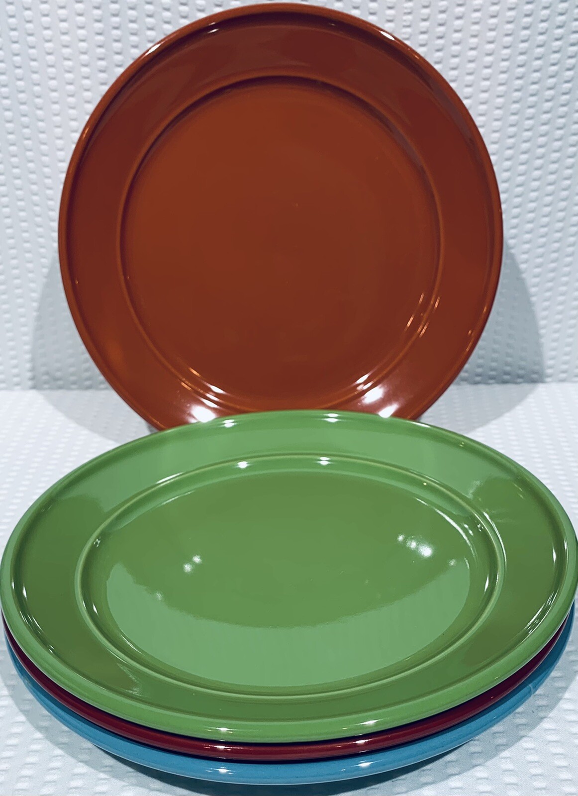 Lot Of 4 ~ Mainstays AMELIA Multi Colored 9” Salad Plates ~ EC! | eBay